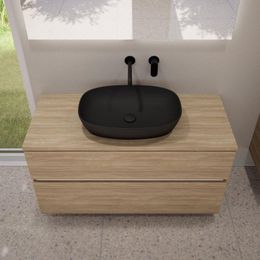 evineo ineo5 evo Unterschrank B: 120 cm mit 2 Ausz&uuml;gen, ineo3 Waschtisch B: 60 cm schwarz matt,, BE0959OA+BE0965OA+BE0929BM,