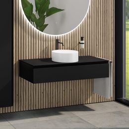 rivea Dia Unterschrank B: 120 mit 1 Auszug, Waschtisch &Oslash; 38 cm wei&szlig;, BR0535WH+BR0029BM+BN0404BM,