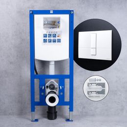 neeos VWTB WC-Vorwandelement H: 112 cm, FP45 Bet&auml;tigungsplatte in wei&szlig; & Montagezubeh&ouml;r, 90743K+16791WH#SET,