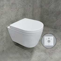 Duravit ME by Starck Wand-WC Compact, SET mit Zubeh&ouml;r, 25300900001+TK7000+PR9999XX,