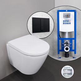 Duravit D-Neo Compact Komplett-SET Wand-WC mit neeos Vorwandelement,, 2588092000+16791BM#SET,