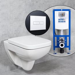 Geberit Renova Plan Wand-WC & Tellkamp WC-Sitz mit neeos Vorwandelement,, 202150600+16601WH#SET,