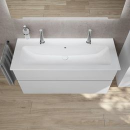 Duravit ME by Starck Doppelwaschtisch, evineo ineo5 evo Unterschrank B: 121 cm, 2 Ausz&uuml;ge, mit Griffmulde,, 2361123224+BE0716WM,