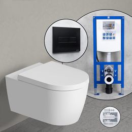 Duravit ME by Starck HygieneFlush Komplett-SET Wand-WC mit neeos Vorwandelement,, 45790920A1+16601BM#SET,