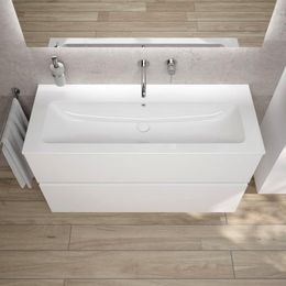Duravit ME by Starck Waschtisch, evineo ineo5 evo Unterschrank B: 121 cm, 2 Ausz&uuml;ge, mit Griffmulde,, 23611200601+BE0716WM,