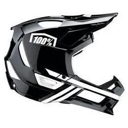 100% Trajecta Helm - Black/ White - L