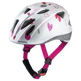 Alpina Ximo Kinder-Fahrradhelm - white hearts - 47-51