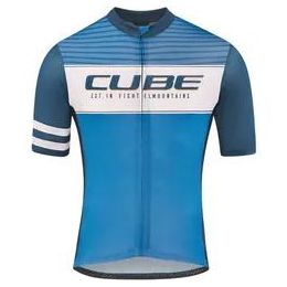 Cube Blackline CMPT kurzarm Trikot - Blue - White - M