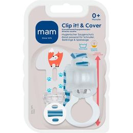 Schnullerband Clip it! & Cover blau MAM