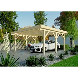 Kiehn-Holz Doppel-Carport Fichtenholz naturfarben 600 x 500 cm
