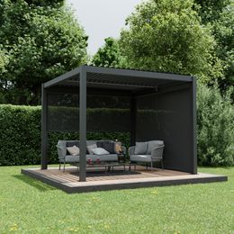 XIMAX Pergola 'Shade' Aluminium dunkelgrau 3 x 3 m manuell inklusive 2 x Seitenmarkise 3 m manuell