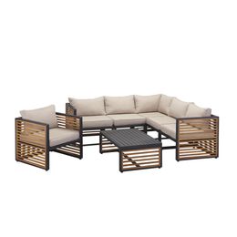 Lounge-Set 'Livia' braun/beige 6-teilig