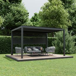 XIMAX Pergola 'Shade' Aluminium dunkelgrau 3 x 4 m manuell inklusive 1 x Seitenmarkise 4 m manuell
