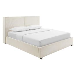 Riess Ambiente riess-ambiente Boxbett ROCCO 180x200cm beige Cord mit Stauraum