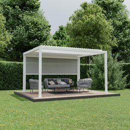XIMAX Pergola 'Shade' Aluminium wei&szlig; 3 x 4 m manuell inklusive 1 x Seitenmarkise 4 m manuell