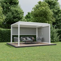 XIMAX Pergola 'Shade' Aluminium wei&szlig; 3 x 4 m manuell inklusive 1 x Seitenmarkise 4 m manuell und 1 x Seitenmarkise 3 m manuell