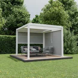 XIMAX Pergola 'Shade' Aluminium wei&szlig; 3 x 3 m manuell inklusive 2 x Seitenmarkise 3 m manuell