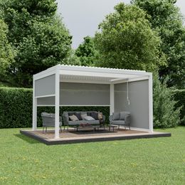 XIMAX Pergola 'Shade' Aluminium wei&szlig; 3 x 4 m manuell inklusive 1 x Seitenmarkise 4 m manuell und 2 x Seitenmarkise 3 m manuell