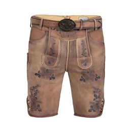 Kurze Wildbock Lederhose Peter blau s&auml;misch