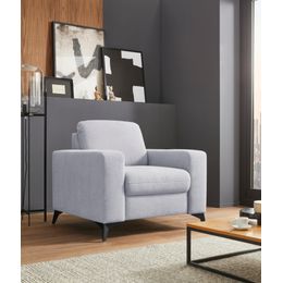 Sessel Home Affaire "Lolland", silber, B:98cm H:88cm T:88cm, Luxus-Microfaser ALTARA NUBUCK (100% Polyester);Struktur Flausch (90% Polyester, 10% Polyamid);Struktur impr&auml;gniert - feucht abwischbar (100% Polyester), Sessel, Sessel, passend zur Serie "Lolland", wahlweise mit feucht abwischbarem Bezug
