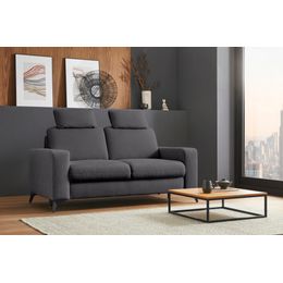 2-Sitzer Home Affaire "Lolland", grau (anthrazit), B:173cm H:88cm T:88cm, Struktur impr&auml;gniert - feucht abwischbar (100% Polyester);Struktur Flausch (90% Polyester, 10% Polyamid);Luxus-Microfaser ALTARA NUBUCK (100% Polyester), Sofas, mit Federkern, auch mit abwischbarem Bezug