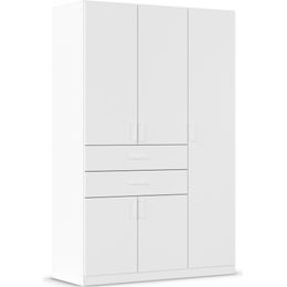 Dreht&uuml;renschrank Rauch "Kleiderschrank Schrank Garderobe MAIKA mit Dekor-Front", wei&szlig; (alpinwei&szlig;), B:136cm H:210cm T:54cm, Holzwerkstoff, Schr&auml;nke, Dreht&uuml;renschrank, 2 Schubladen, in verschiedenen Breiten, H&ouml;hen, Farben, MADE IN GERMANY