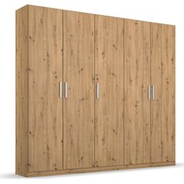 Dreht&uuml;renschrank Rauch "Kleiderschrank Schrank Garderobe KOLUNA mit Dekor-Front", braun (eiche artisan), B:226cm H:229cm T:54cm, Holzwerkstoff, Schr&auml;nke, Dreht&uuml;renschrank, inkl. 2 Innenschubladen sowie extra Einlegeb&ouml;den MADE IN GERMANY