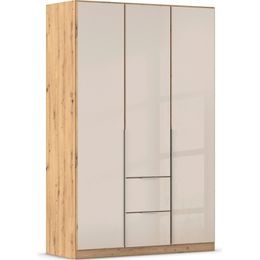 Dreht&uuml;renschrank OTTO HOME "Kleiderschrank Kleiderschr&auml;nke Schrank Garderobe AGORDO mit Glasfront", beige (eiche artisan, glas champagner), B:136cm H:210cm T:54cm, Holzwerkstoff, Schr&auml;nke, Dreht&uuml;renschrank, mit Au&szlig;enschubk&auml;sten, in 7 Breiten und 2 H&ouml;hen MADE IN GERMANY, Topseller