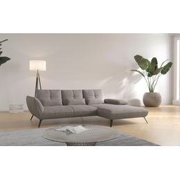 Ecksofa OTTO HOME "Mikado L-Form", grau (taupe), B:276cm H:88cm T:183cm, 100% Polyester, Sofas, Ecksofa, inkl. Sitztiefenverstellung und Armteilverstellung