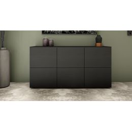 borchardt M&ouml;bel Kommode BORCHARDT M&Ouml;BEL "Rova", schwarz (schwarz matt), B:139cm H:72cm T:35cm, Spanplatte, Sideboards, Kommode, Breite 139 cm