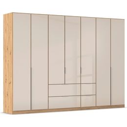 Dreht&uuml;renschrank OTTO HOME "Kleiderschrank Kleiderschr&auml;nke Schrank Garderobe AGORDO mit Glasfront", beige (eiche artisan, glas champagner), B:315cm H:229cm T:54cm, Holzwerkstoff, Schr&auml;nke, Dreht&uuml;renschrank, mit Au&szlig;enschubk&auml;sten, in 7 Breiten und 2 H&ouml;hen MADE IN GERMANY, Topseller