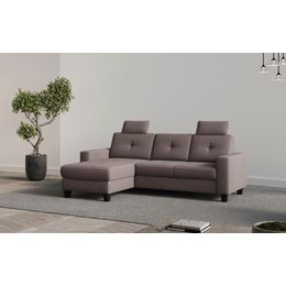 Ecksofa Home Affaire "Varese", grau (taupe), B:239cm H:91cm T:164cm, 90% Polyester 10% Polyamid, Sofas, Ecksofa, wahlweise mit Bettfunktion und Bettkasten