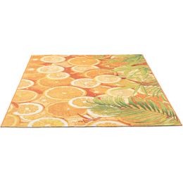 Teppich Sansibar "Rantum Beach 001", orange, B:160cm H:5mm L:230cm, Polypropylen, Teppiche, Teppich, Flachgewebe, modernes Sommer Design, In- und Outdoor geeignet