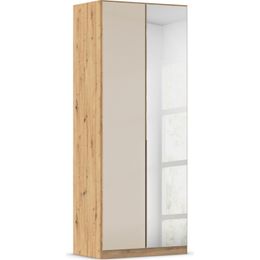 Dreht&uuml;renschrank OTTO HOME "Kleiderschrank Kleiderschr&auml;nke Schrank Garderobe AGORDO mit Glasfront", beige (eiche artisan, glas beige (champagner)), B:91cm H:229cm T:54cm, Holzwerkstoff, Schr&auml;nke, Dreht&uuml;renschrank, durchdachte Innenausstattung, in 7 Breiten und 2 H&ouml;hen MADE IN GERMANY, Topseller