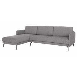 Ecksofa "CR.450, Designecksofa, L-Form", grau (lichtgrau, schwarzgrau 044, 34), B:274cm H:85cm T:178cm, Chenille COCO (72% Polyester 15% Baumwolle 13% Polyacryl);Leder OSKAR, CREATION BY ROLF BENZ, Sofas, Ecksofa, Armlehne sehr schmal, Breite 274 cm, Alugussfu&szlig; Umbragrau