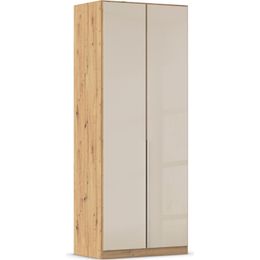 Dreht&uuml;renschrank OTTO HOME "Kleiderschrank Kleiderschr&auml;nke Schrank Garderobe AGORDO mit Glasfront", beige (eiche artisan, glas beige (champagner)), B:91cm H:229cm T:54cm, Holzwerkstoff, Schr&auml;nke, Dreht&uuml;renschrank, durchdachte Innenausstattung, in 7 Breiten und 2 H&ouml;hen MADE IN GERMANY, Topseller
