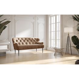 2,5-Sitzer Home Affaire "Amber", braun (chocco), B:173cm H:97cm T:87cm, 100% Polyester, Sofas, mit Knopfheftung,in verschieden Stoffarten