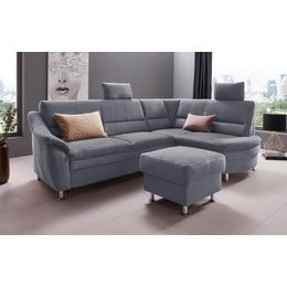 Ecksofa Home Affaire "Cardoso L-Form", grau, B:250cm H:90cm T:175cm, Struktur impr&auml;gniert (100% Polyester);Luxus-Microfaser ALTARA NUBUCK (100% Polyester);Struktur (52% Polyester, 35% Polyacryl, 13% Baumwolle);Luxus-Microfaser weich (90% Polyester, 10% Polyamid), Sofas, Ecksofa, Federkern, wahlweise mit Bett, Schubkasten, Topseller