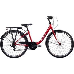 S'COOL Jugendfahrrad S&rsquo;COOL "S'COOL chiX" Gr. 38, rot, wei&szlig;, Fahrr&auml;der, Kinder, 38cm, 26 Zoll (66,04cm), 26 Zoll, Jugendliche, mit Gep&auml;cktr&auml;ger und Schutzblech