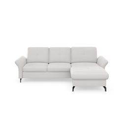 Ecksofa Home Affaire "Calando L-Form", silber, B:258cm H:91cm T:165cm, 98% Polyester 2% Polyamid, Sofas, Ecksofa, wahlweise mit Bettfunktion, Bettkasten und Armteilfunktion
