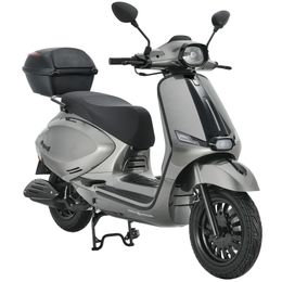 Motorroller Alpha Motors "Napoli 125 ccm 85 km/h EURO 5+ (mit/ohne Topcase)", silber (silberfarben, schwarz, schwarz), Motorroller, mit Topcase, 85 km/h, B:72cm H:117cm L:182cm
