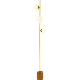 Searchlight Stehlampe "Pebble 3Lt Floor Lamp - Gold Metal & Opal Glass", wei&szlig; (wei&szlig; und gold), 3, H: 170,5cm, 1 Stk., Leuchten, Stehlampe