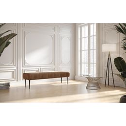 2,5-Sitzer Home Affaire "Amber", braun (chocco), B:139cm H:52cm T:54cm, 100% Polyester, Sofas, mit Knopfheftung,in verschieden Stoffarten