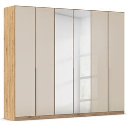 Dreht&uuml;renschrank OTTO HOME "Kleiderschrank Kleiderschr&auml;nke Schrank Garderobe AGORDO mit Glasfront", beige (eiche artisan, glas beige (champagner)), B:271cm H:229cm T:54cm, Holzwerkstoff, Schr&auml;nke, Dreht&uuml;renschrank, durchdachte Innenausstattung, in 7 Breiten und 2 H&ouml;hen MADE IN GERMANY