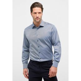 Langarmhemd Eterna "MODERN FIT", Herren, Gr. 48, Normalgr&ouml;&szlig;en, rauchblau, Twill, 100% Baumwolle, tailliert, Manschette, Hemden, NEVER IRON (b&uuml;gelfrei)