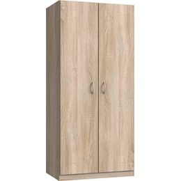 Dreht&uuml;renschrank wimex "Bitburg", braun (eiche s&auml;gerau nachbildung), B:90cm H:198cm T:58cm, Spanplatte, Schr&auml;nke, Dreht&uuml;renschrank