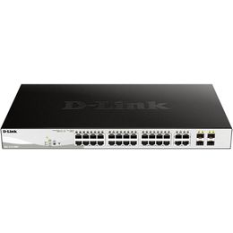 DLink D-LINK Netzwerk-Switch "DGS-1210-28MP 28-Port Layer2 PoE Gigabit Smart Managed", schwarz, B:36,5cm H:9,5cm, Netzwerk-Switches