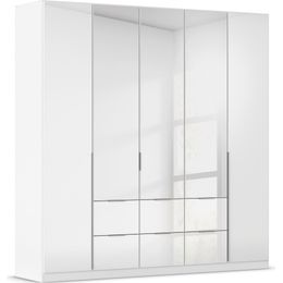 Dreht&uuml;renschrank OTTO HOME "Kleiderschrank Kleiderschr&auml;nke Schrank Garderobe AGORDO mit Glasfront", wei&szlig; (alpinwei&szlig;, glas kristallwei&szlig;), B:226cm H:229cm T:54cm, Holzwerkstoff, Schr&auml;nke, Dreht&uuml;renschrank, mit Au&szlig;enschubk&auml;sten, in 7 Breiten und 2 H&ouml;hen MADE IN GERMANY