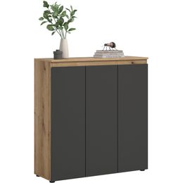 Mehrzweckschrank Inosign "CIPELA", evoke oak, anthrazit, B:105cm H:111cm T:37cm, FSC-zertifizierter Holzwerkstoff, Schr&auml;nke, Mehrzweckschrank, BxH:105x111 cm, viel Stauraum, variable Einlegeb&ouml;den, Kleiderstange