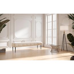 3-Sitzer Home Affaire "Amber", beige (creme), B:159cm H:52cm T:54cm, 90% Polyester, 10% Polyamid, Sofas, mit Knopfheftung,in verschieden Stoffarten